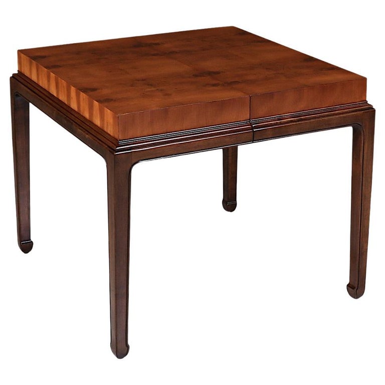 Mid-Century Modern Burlwood Expanding Butterfly Dining Table by ...