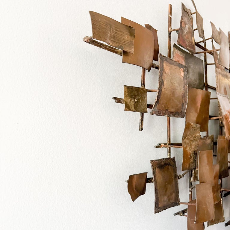 Mid-Century Modern C Jere Style Brass/Copper Metal Wall Art For Sale at ...