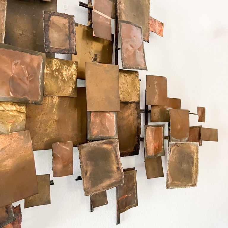 Mid-Century Modern C Jere Style Brass/Copper Metal Wall Art For Sale at ...