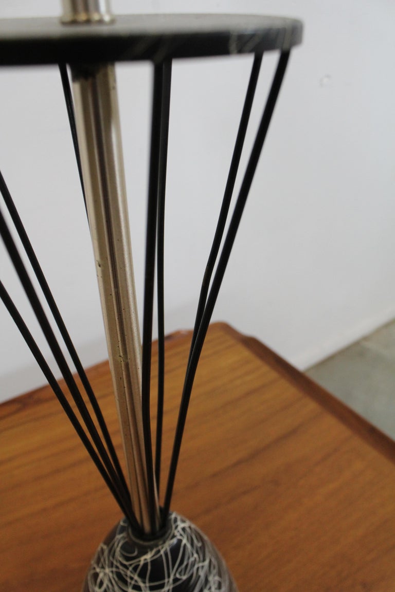 Mid-Century Modern Caged Wire Base Drum Shade Painted Table Lamp For ...