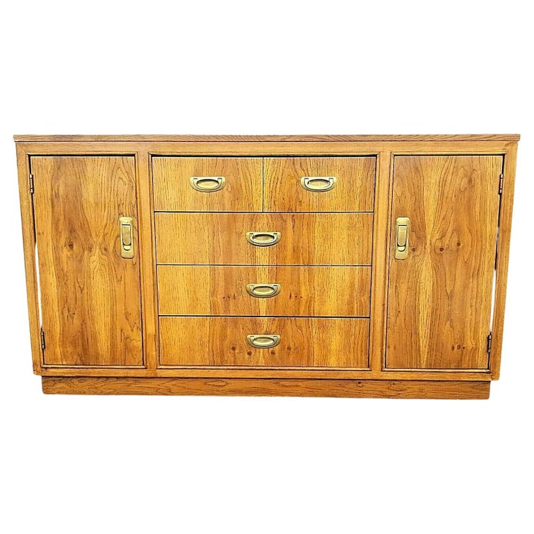 Mid-Century Modern Campaign Style Dry Bar Buffet Sideboard For Sale at ...