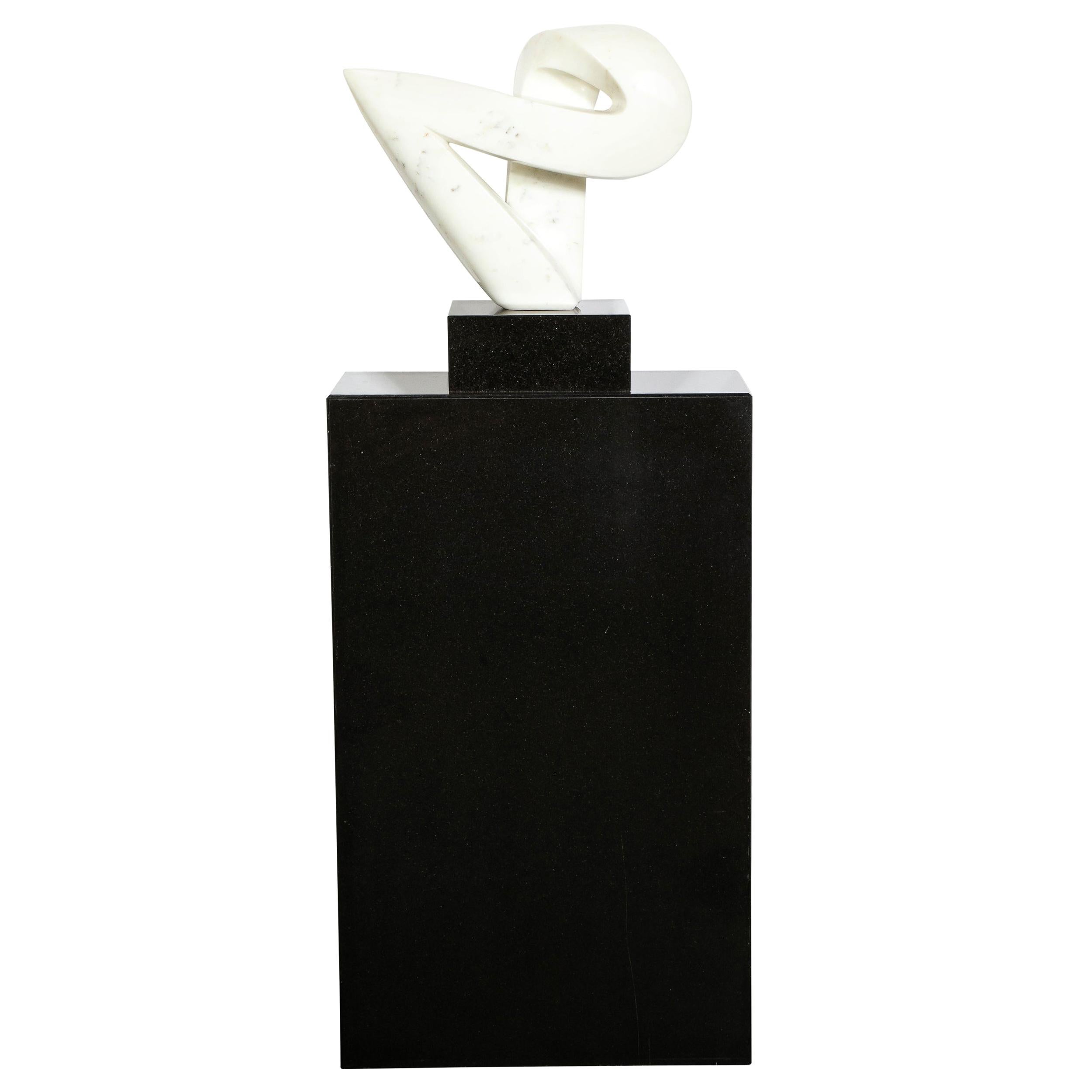 Large Carrara Marble Sculpture on a Granite Base by A. Amato at 1stDibs
