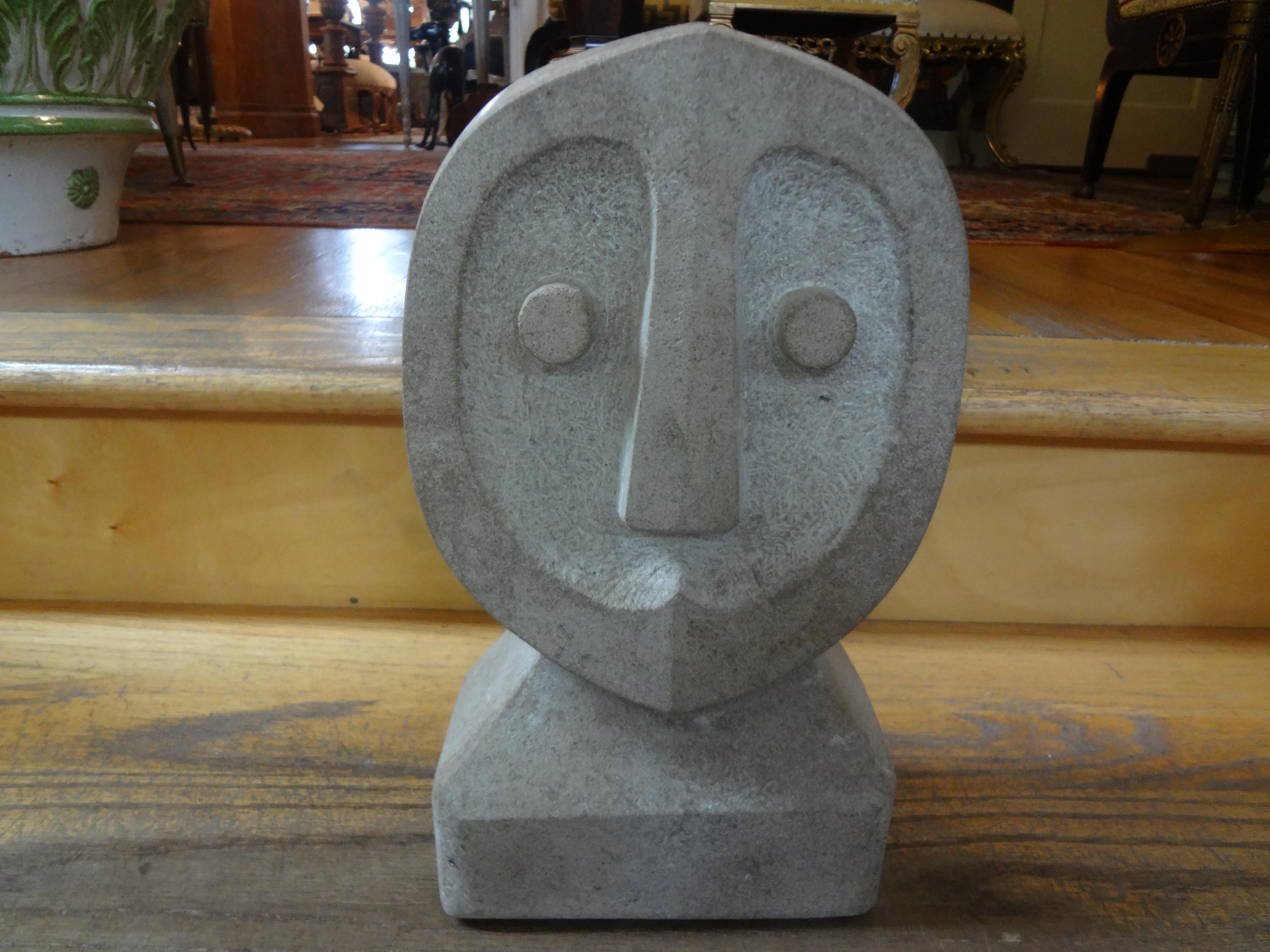 Mid-Century Modern Carved Stone Sculpture at 1stDibs