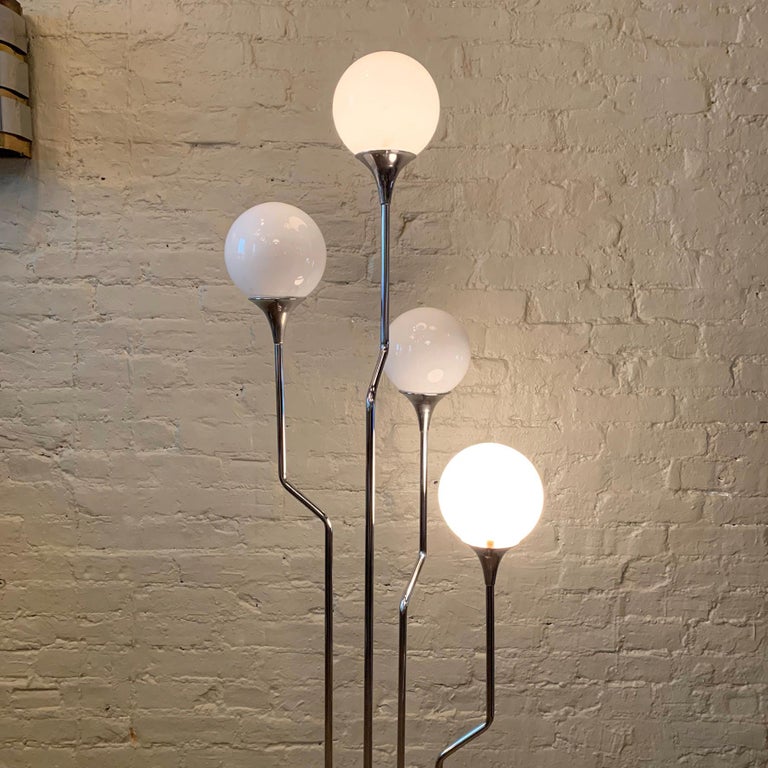 Mid-Century Modern Cascading Multi-Bulb Chrome Floor Lamp at 1stDibs