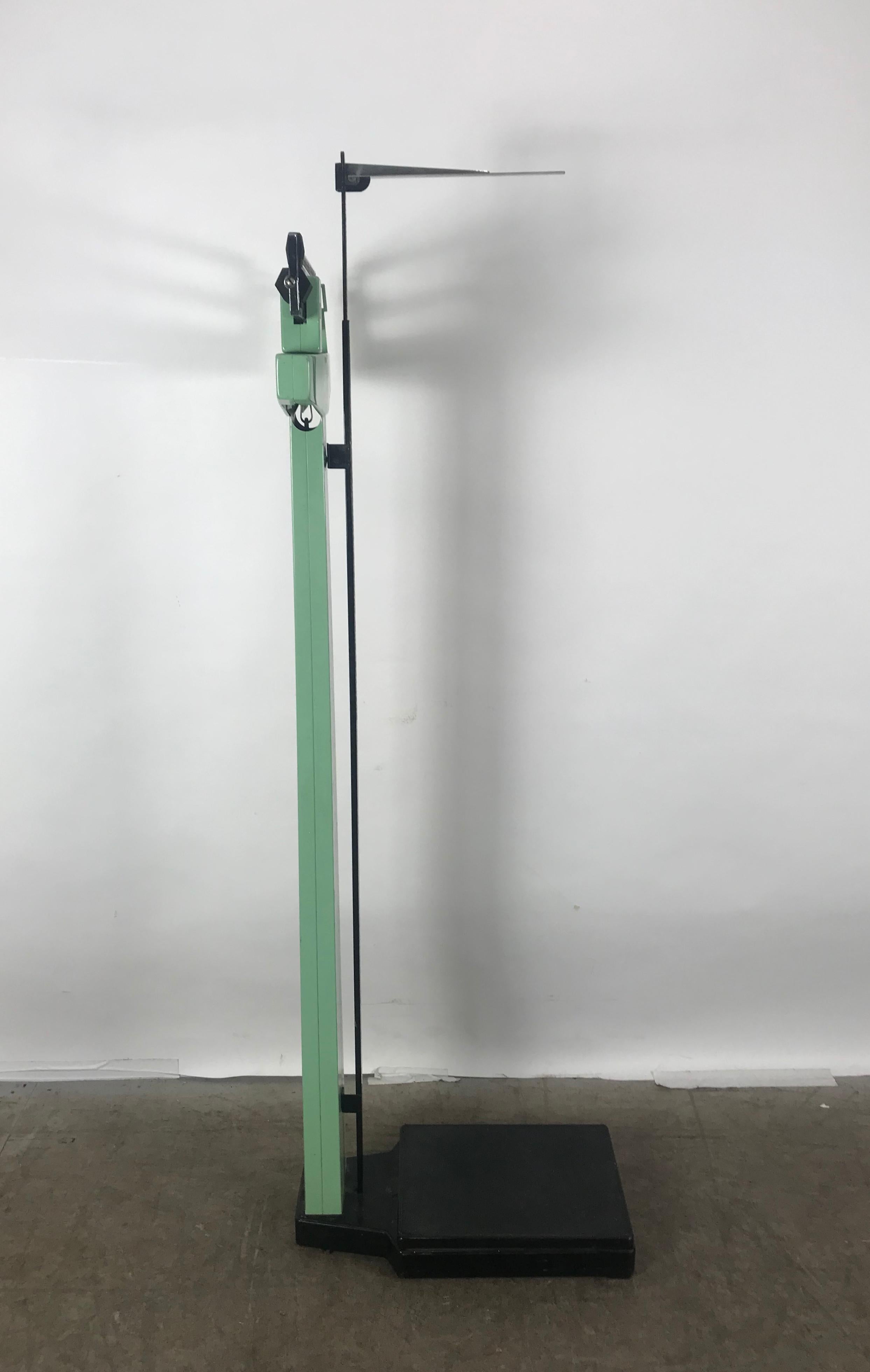Mid-Century Modern Cast Iron Medical Floor Scale by Continental at 1stDibs