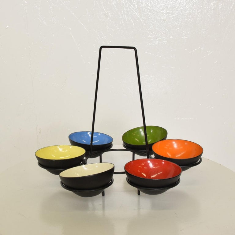 Mid-Century Modern Centerpiece Enamel Bowls Krenchel Krenit Attribution ...