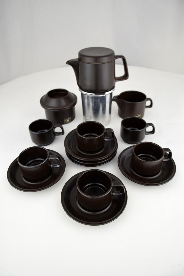 Mid-Century Modern Ceramic Espresso Set by Franco Pozzi For Sale at 1stDibs