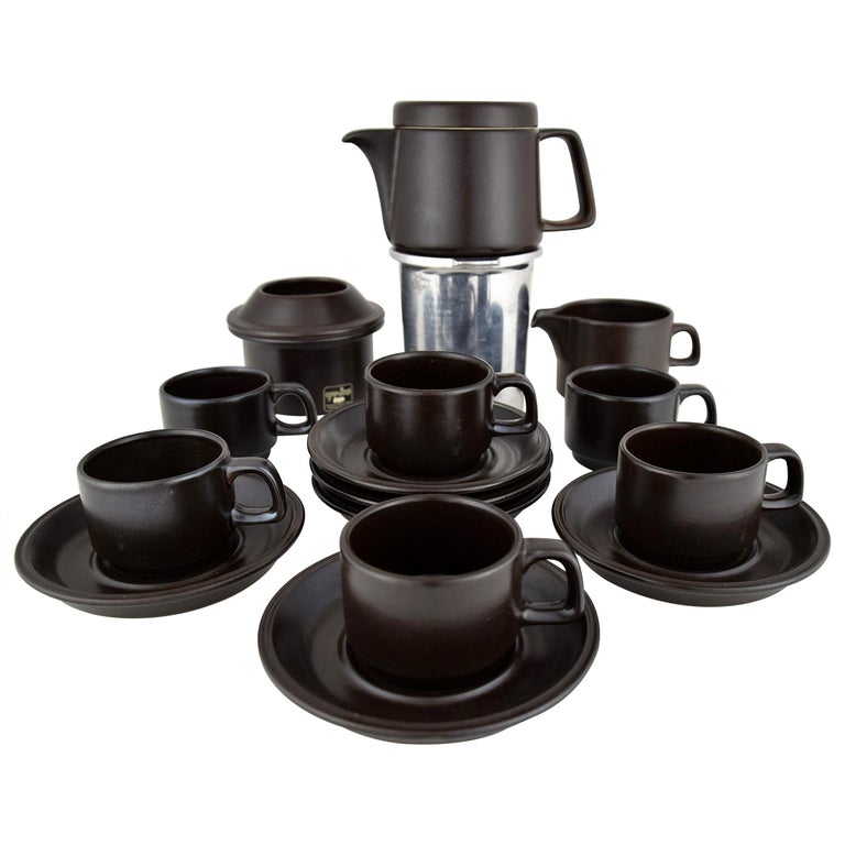 Mid-Century Modern Ceramic Espresso Set by Franco Pozzi For Sale at 1stDibs
