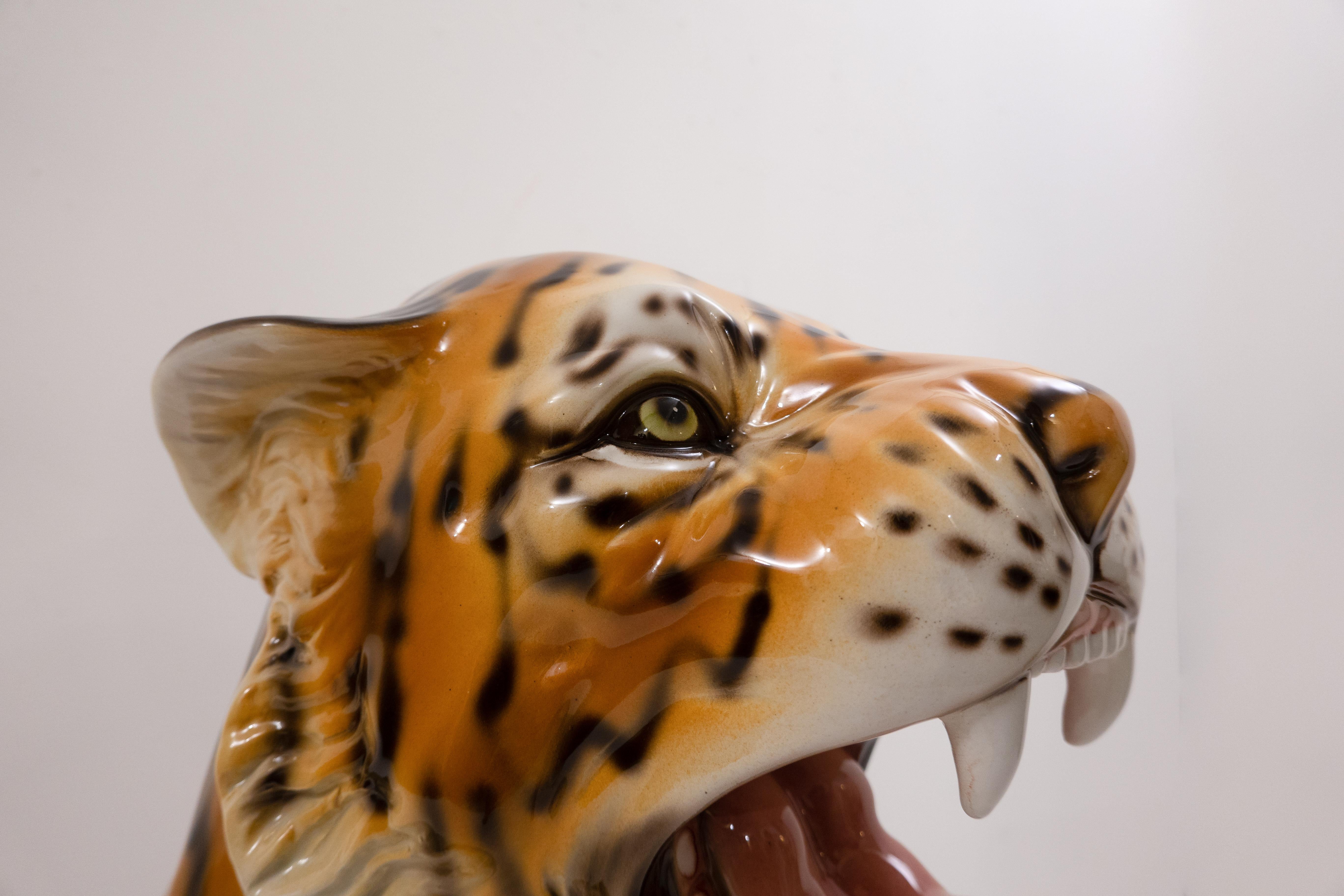 Mid-Century Modern Ceramic Tiger, Italy, 1960s at 1stDibs
