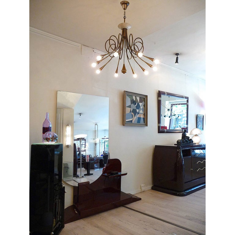 Mid-Century Modern Chandelier by Lumi, Milano, Oskar Torlasco ...