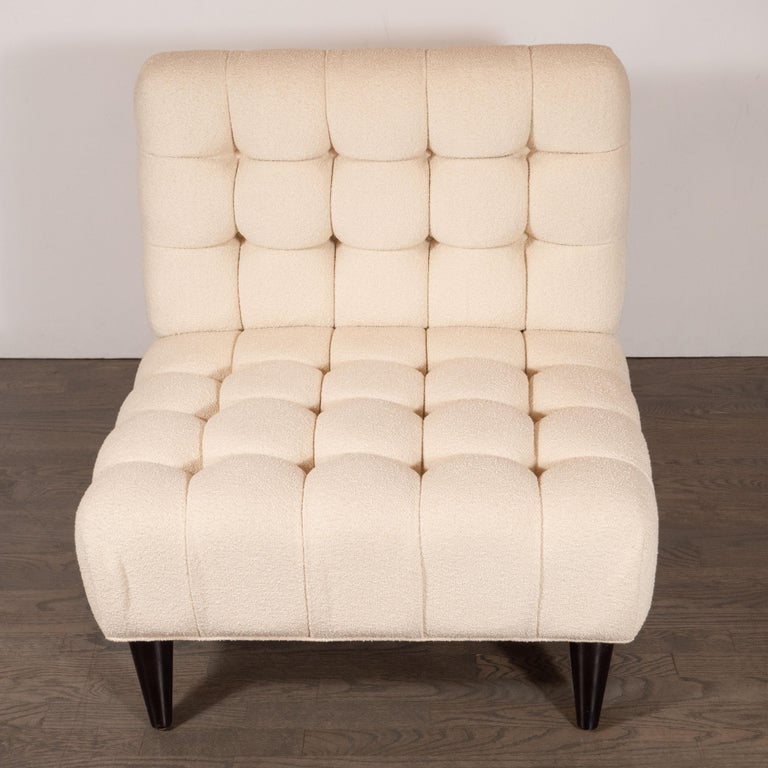 Mid-Century Modern Channel Tufted Chair by Billy Haines in Cream Bouclé ...