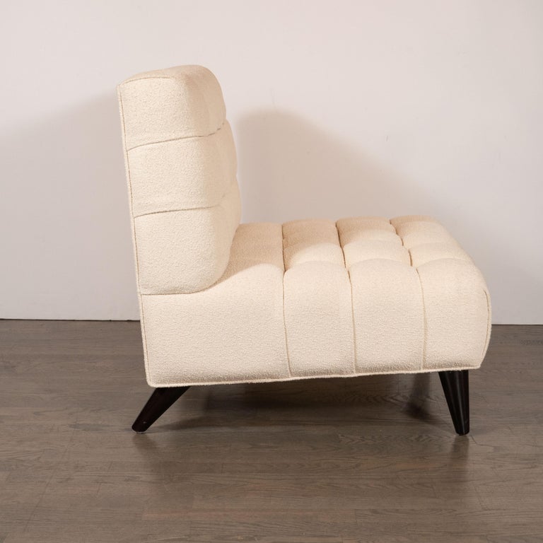 Mid-Century Modern Channel Tufted Chair by Billy Haines in Cream Bouclé ...