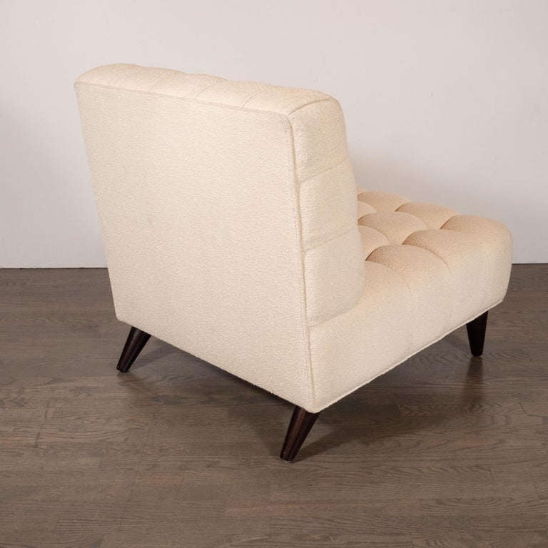 Mid-Century Modern Channel Tufted Chair by Billy Haines in Cream Bouclé ...