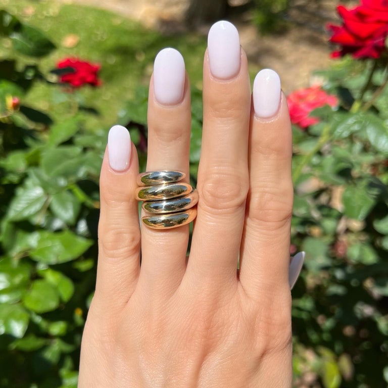 Mid-Century Modern Chaumet France Spiral Gold Band Rings Estate Fine ...