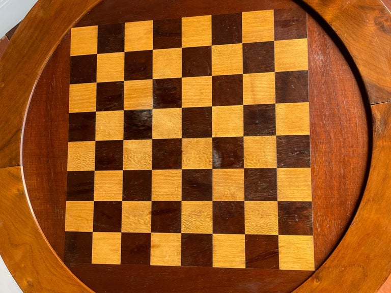 Mid-Century Modern Chess Table of Wood with Stunning Tree Knots Pattern ...