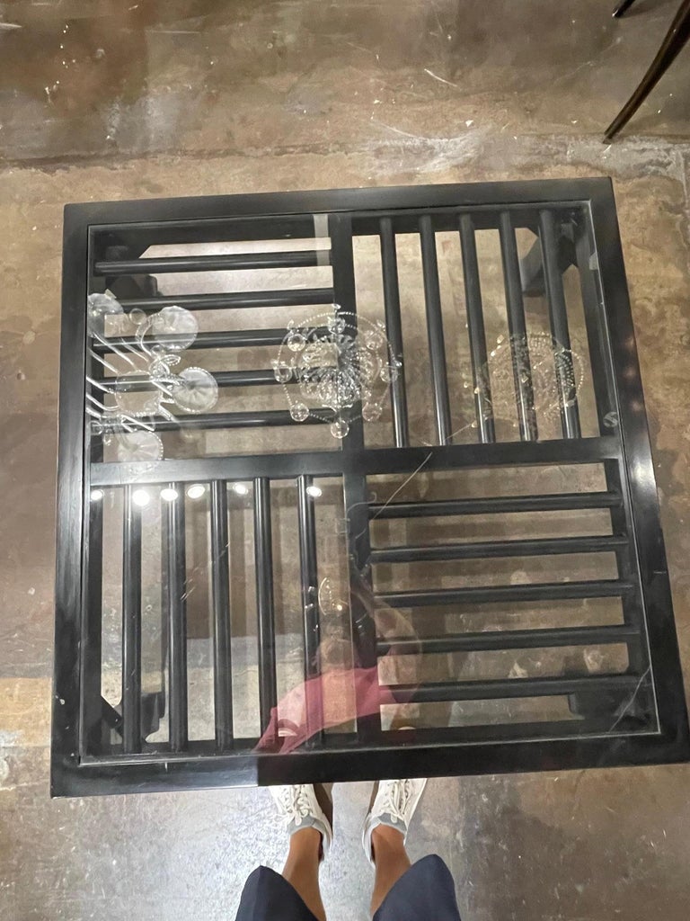 Mid-Century Modern Chinese Ebonized Cross Bars Coffee Table For Sale at ...