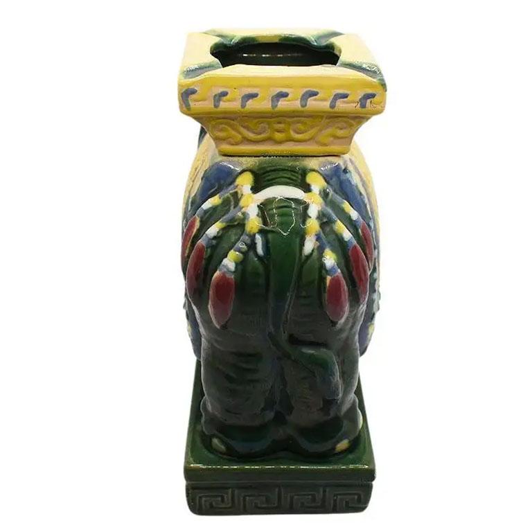 Mid-Century Modern Chinoiserie Ceramic Emerald Green Elephant Ashtray ...