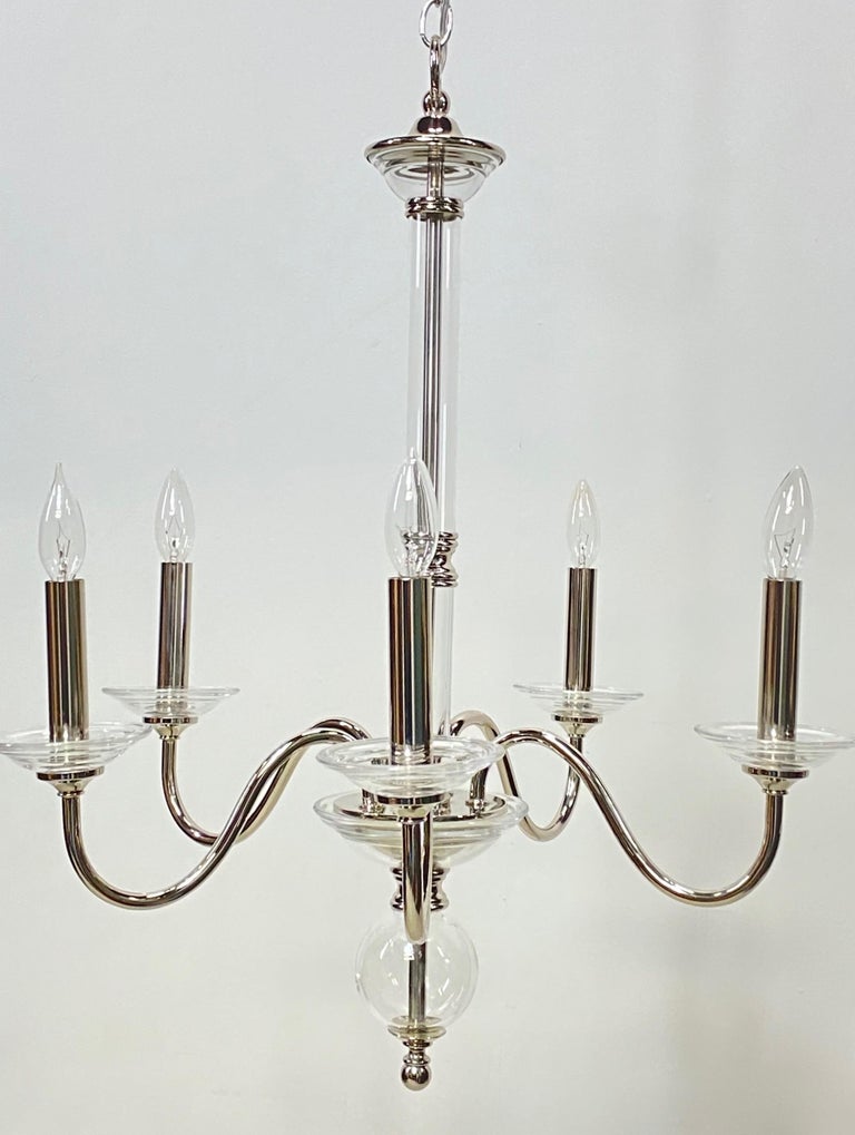 Mid-Century Modern Chrome and Glass Light Fixture For Sale at 1stDibs