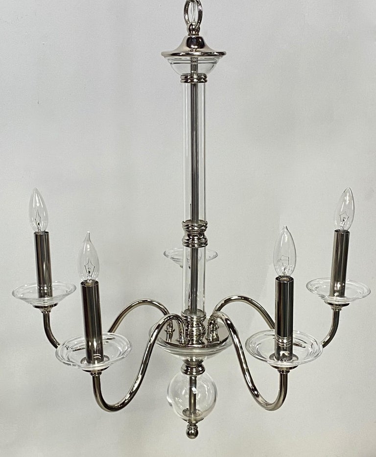 Mid-Century Modern Chrome and Glass Light Fixture For Sale at 1stDibs