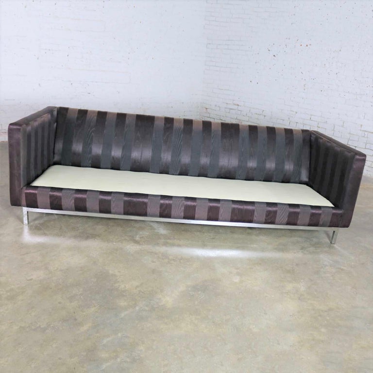 Mid-Century Modern Chrome Cube Tuxedo Sofa For Sale at 1stDibs