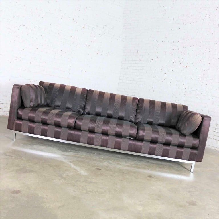 Mid-Century Modern Chrome Cube Tuxedo Sofa For Sale at 1stDibs