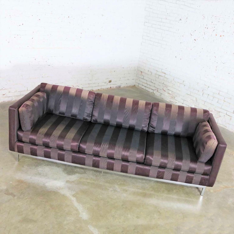 Mid-Century Modern Chrome Cube Tuxedo Sofa For Sale at 1stDibs