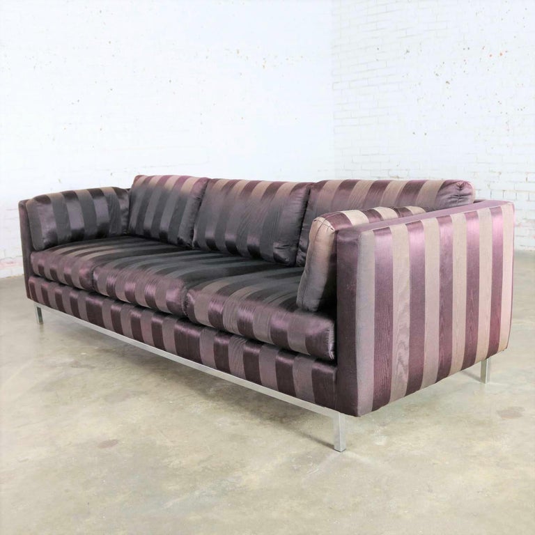 Mid-Century Modern Chrome Cube Tuxedo Sofa For Sale at 1stDibs