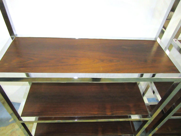 Mid-Century Modern Chrome Étagères with Rosewood Shelves For Sale at ...