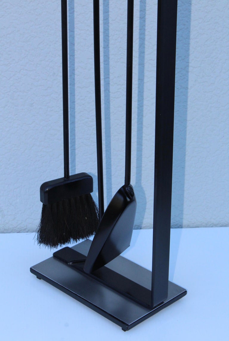 Mid-Century Modern Chrome Fireplace Tools at 1stDibs