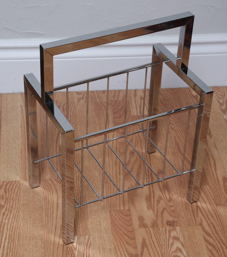 Mid-Century Modern Chrome Magazine Holder by Milo Baughman For Sale at ...