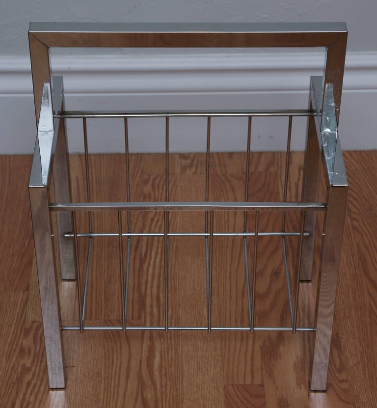 Mid-Century Modern Chrome Magazine Holder by Milo Baughman For Sale at ...