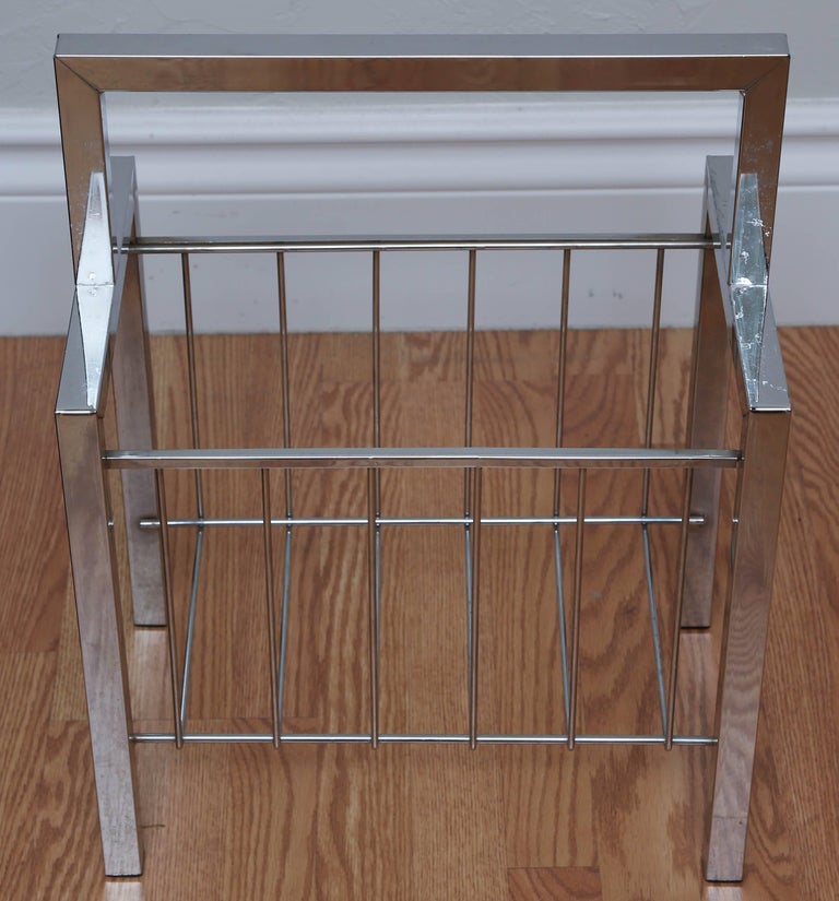 Mid-Century Modern Chrome Magazine Holder by Milo Baughman For Sale at ...