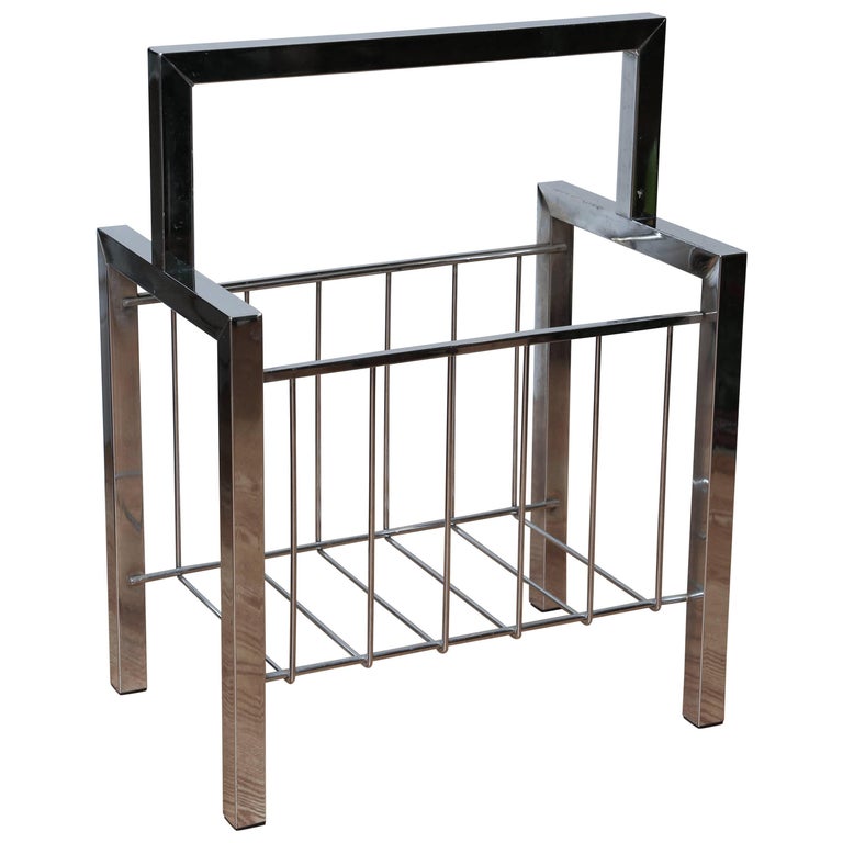 Mid-Century Modern Chrome Magazine Holder by Milo Baughman For Sale at ...