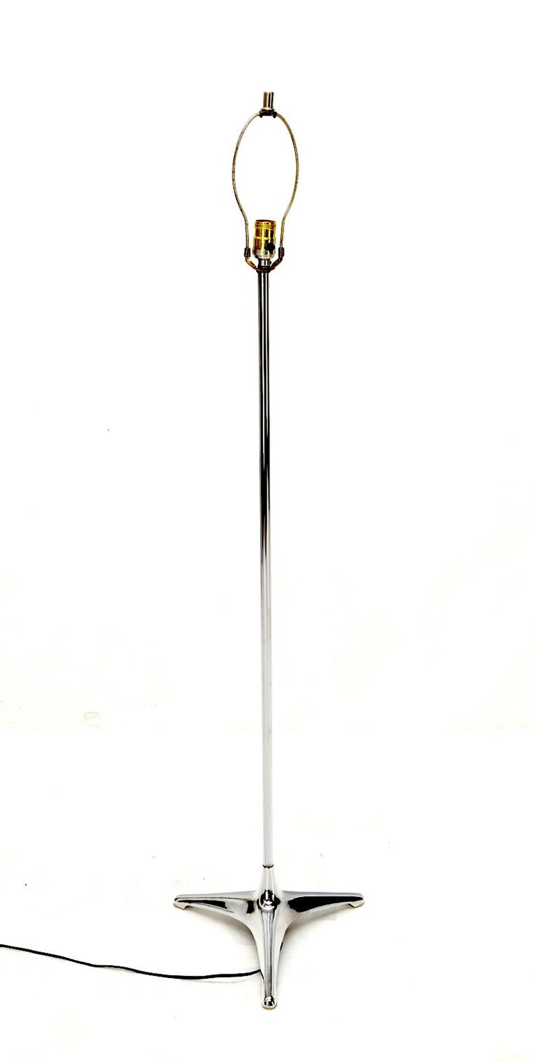 Mid Century Modern Chrome Triangular Star Shape Base Floor Lamp For ...
