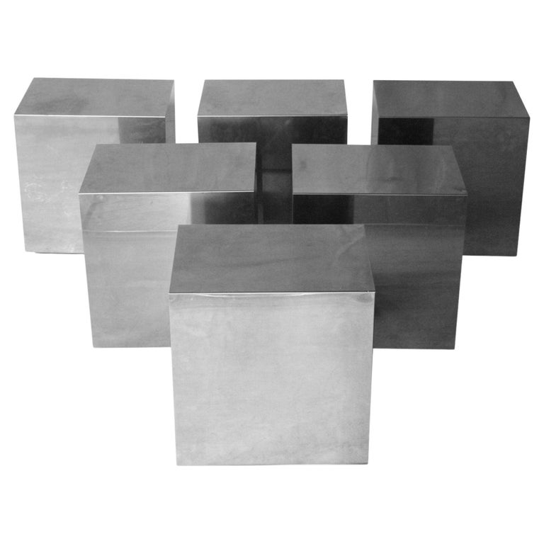 Mid-Century Modern Chromed SteeI Italian Side Tables, Italy, 1970 at ...