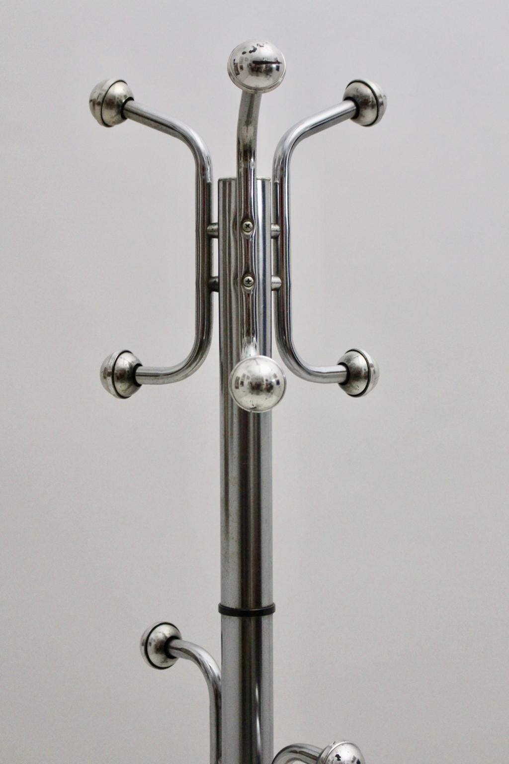 Mid-Century Modern Chromed Vintage Coat Rack, circa 1970 at 1stDibs