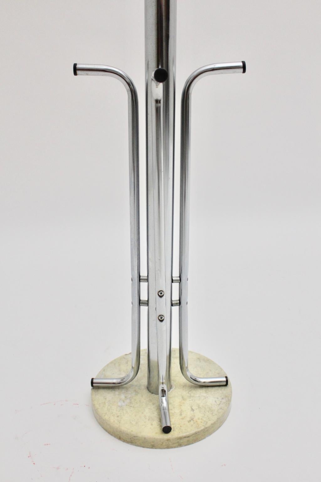 Mid-Century Modern Chromed Vintage Coat Rack, circa 1970 at 1stDibs
