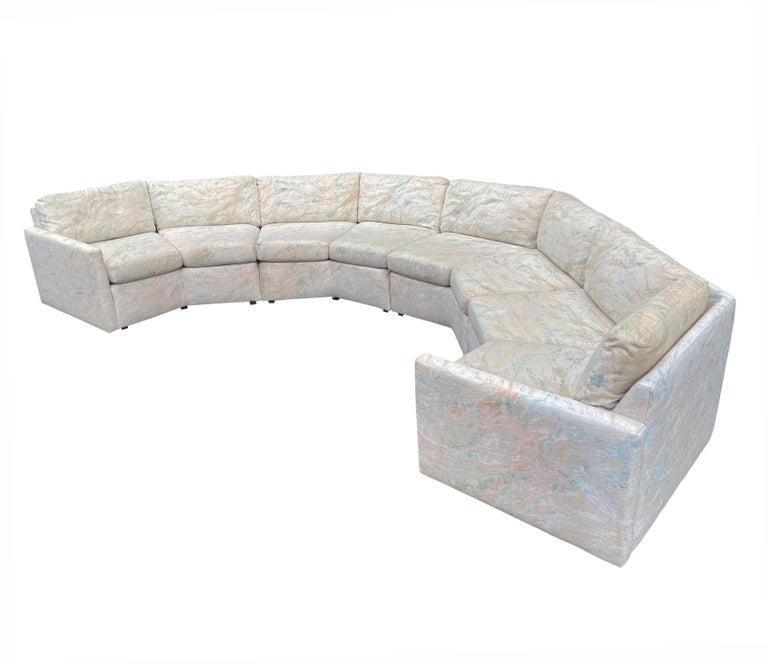Mid-Century Modern Curved Semi-Circular Sectional Sofa by Bernhardt For ...