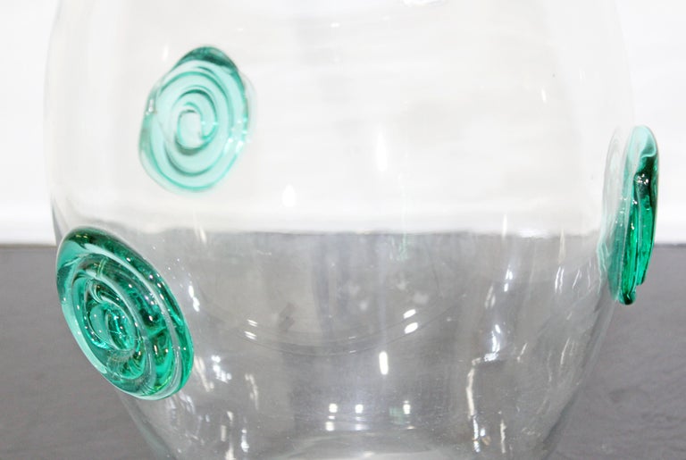 Mid-Century Modern Clear Blenko Handcrafted Glass Vase at 1stDibs