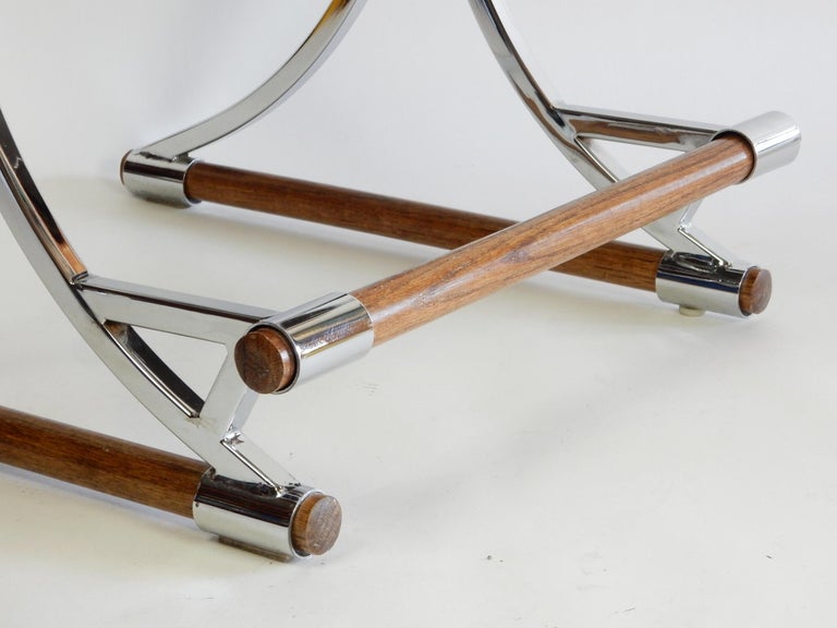 Mid-Century Modern Cleo Baldon Style Chrome Bar Stool Arm Chairs Set of ...