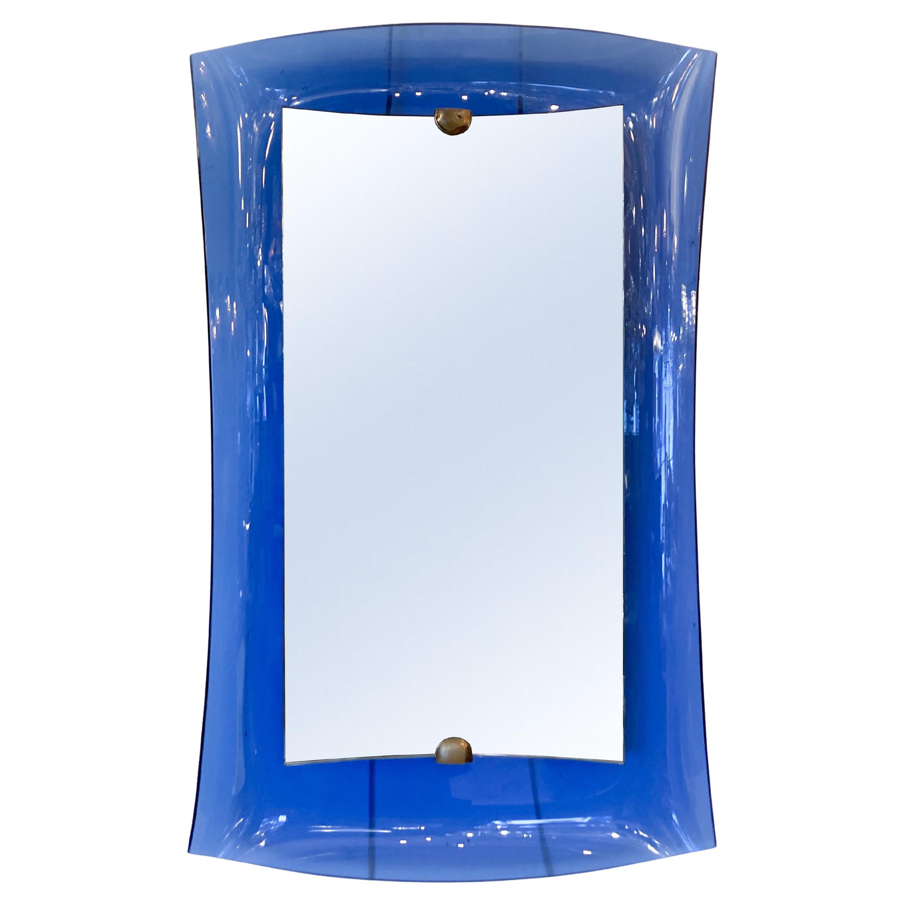 Mid-Century Modern Cobalt Blue Glass Mirror, Italy, 1950s For Sale at ...