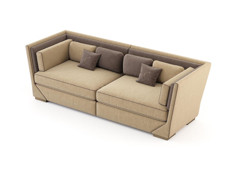 Mid-Century Modern Cocktail Sofa Made with Lacquer, Velvet and Textile ...