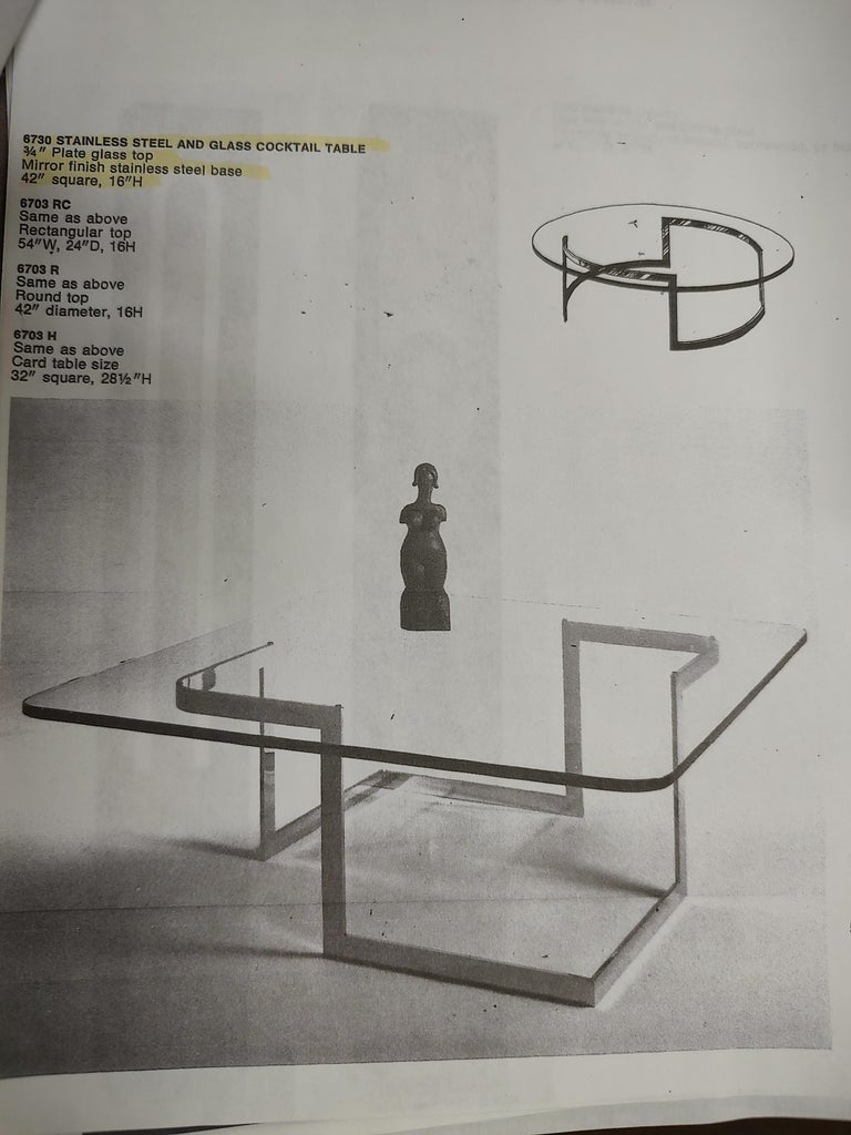 Mid-Century Modern Cocktail Table by Vladimir Kagan # 6703 Glass and ...