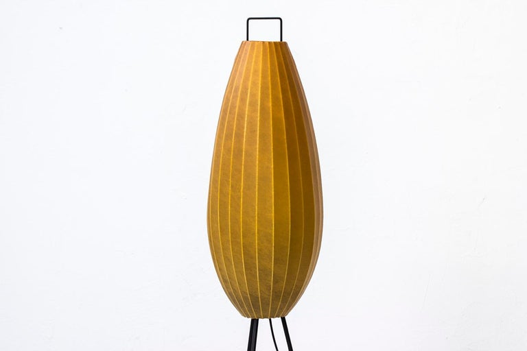 Mid-Century Modern Cocoon Floor Lamp in Sprayed Plastic and Tripod Base ...