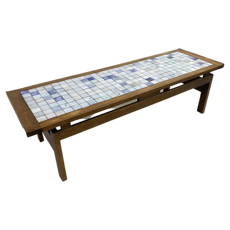 Mid-Century Modern Coffee Table by Emiel Veranneman, Wood and Ceramic ...
