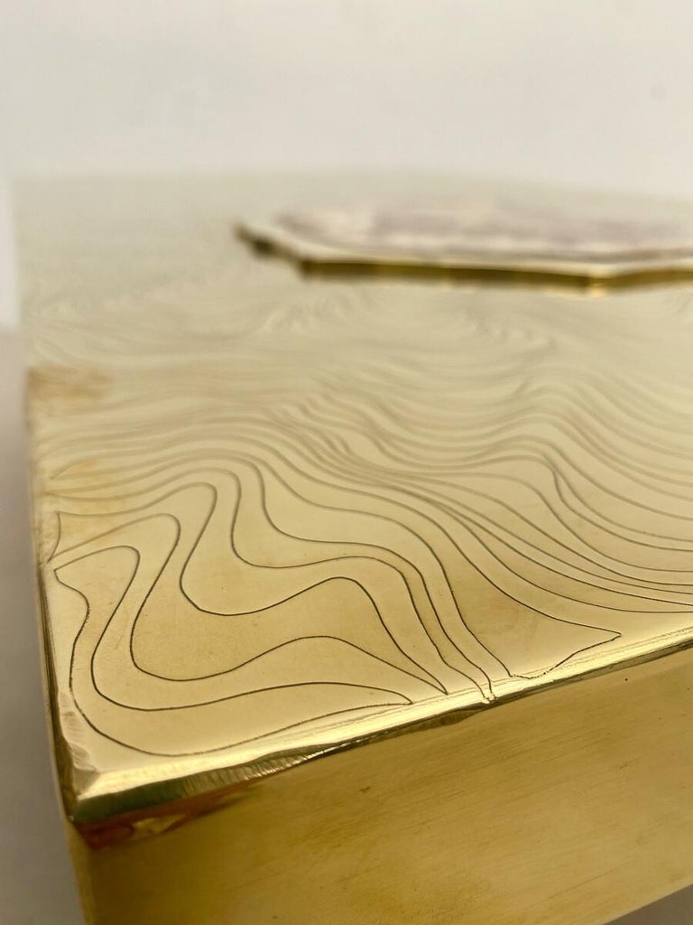 Mid-Century Modern Coffee Table in the Style of Dario, Fossil Wood ...