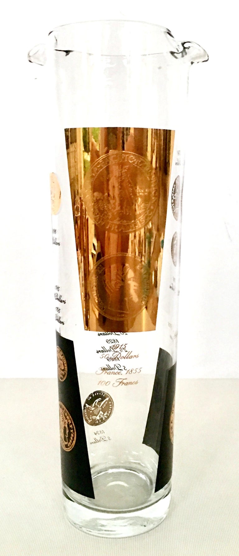 Mid-Century Modern Coin Tray and 22-Karat Gold "US Coins" Drinks Set/22 ...