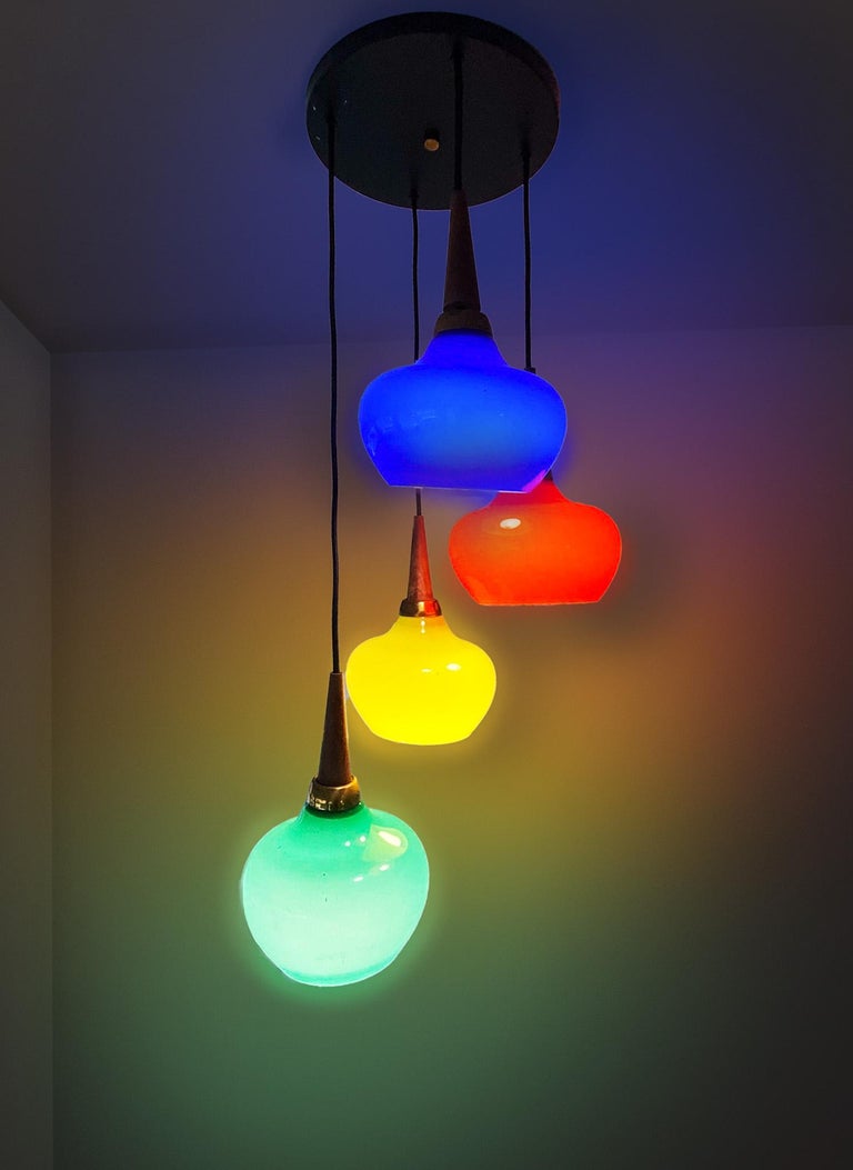 Mid-Century Modern Colorful Cascade Pendant Lamp, Italy 1970s For Sale ...