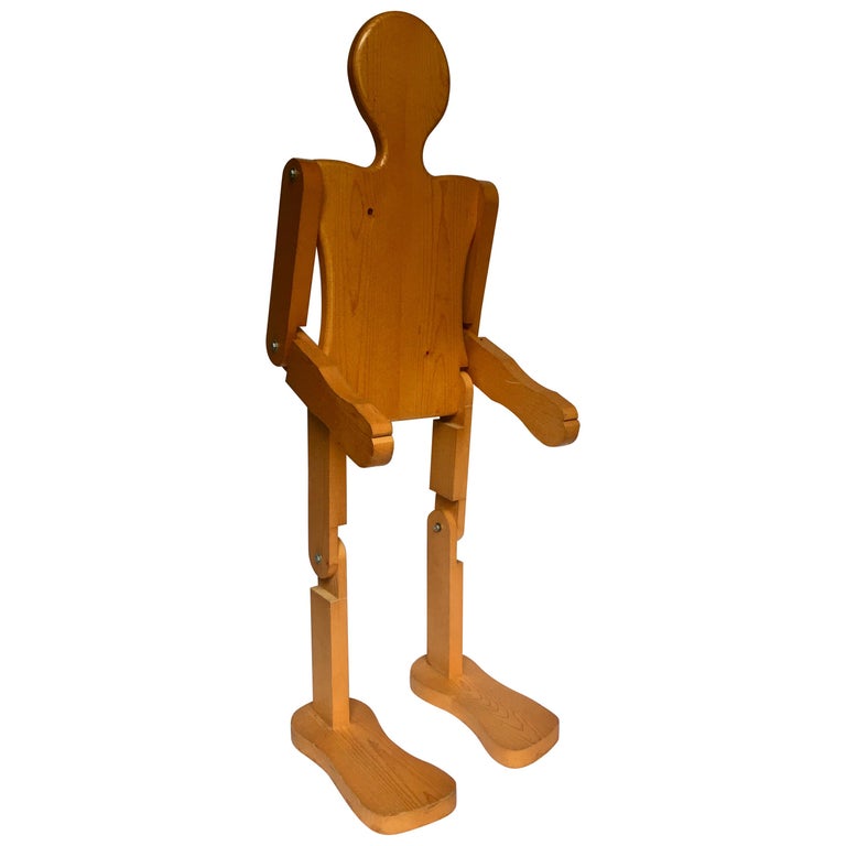 Mid-Century Modern Contemporary Sculptural Folk Pop Art Figure Side End ...