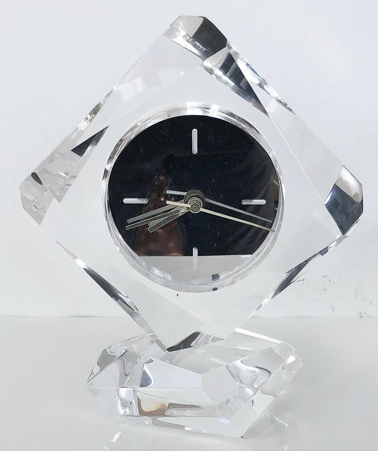 Mid-Century Modern Cosmo Quartz Lucite Framed Clock at 1stDibs